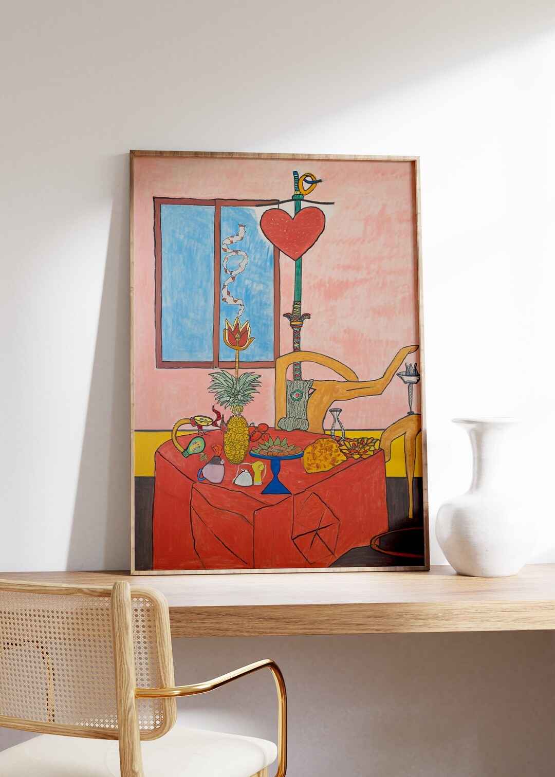 Vintage Egyptian Still Life Gloss Poster, Heart Amulet Art - Etsy