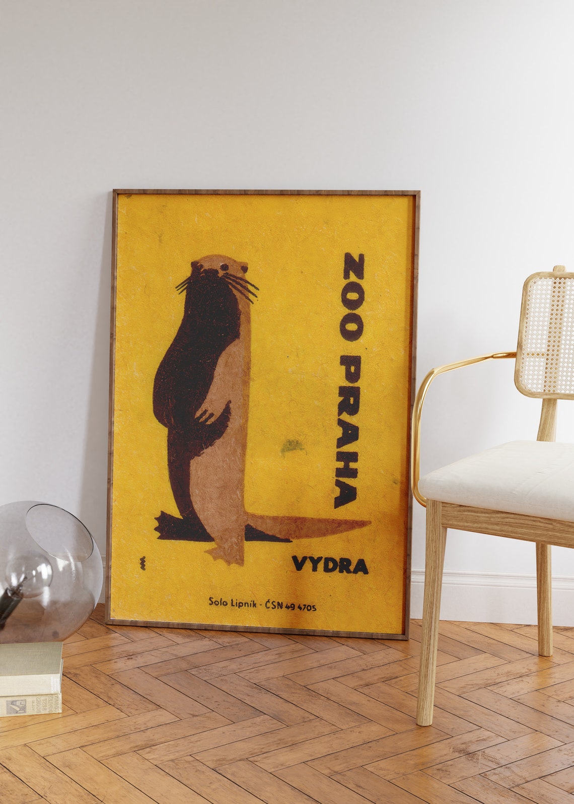 Otter Matchbox Print, Vintage Otter Print, Otter Wall Art, Czech ...