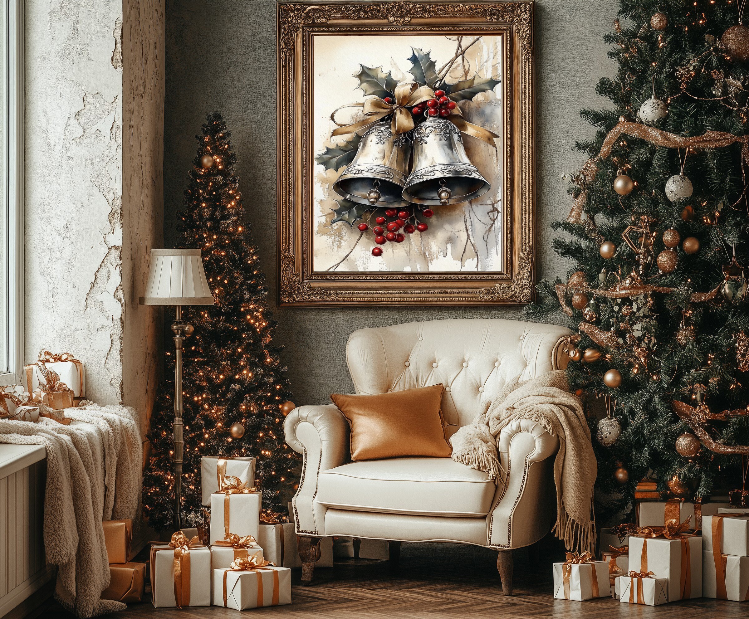 Vintage Jingle Bells Christmas Print, Winter Landscape Poster - Etsy