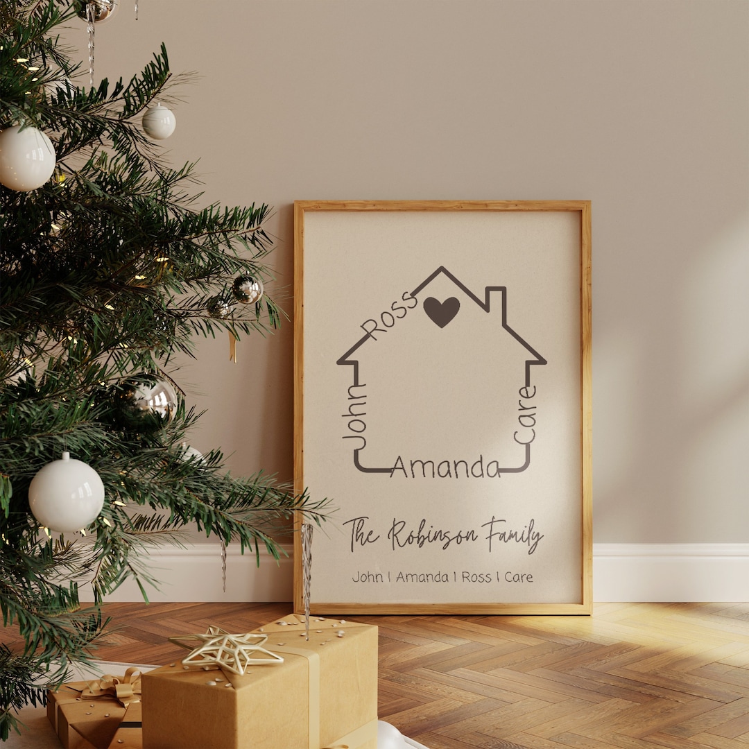 Custom Family Name Poster, Custom Family House Print, Personalised ...
