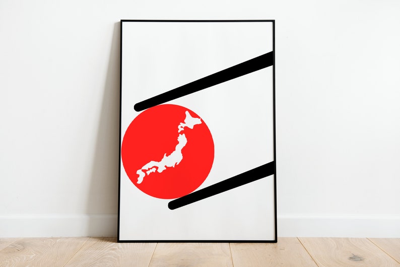 Minimalistic Japanese Poster, Map of Japan, Japanese Art, Asia Print ...