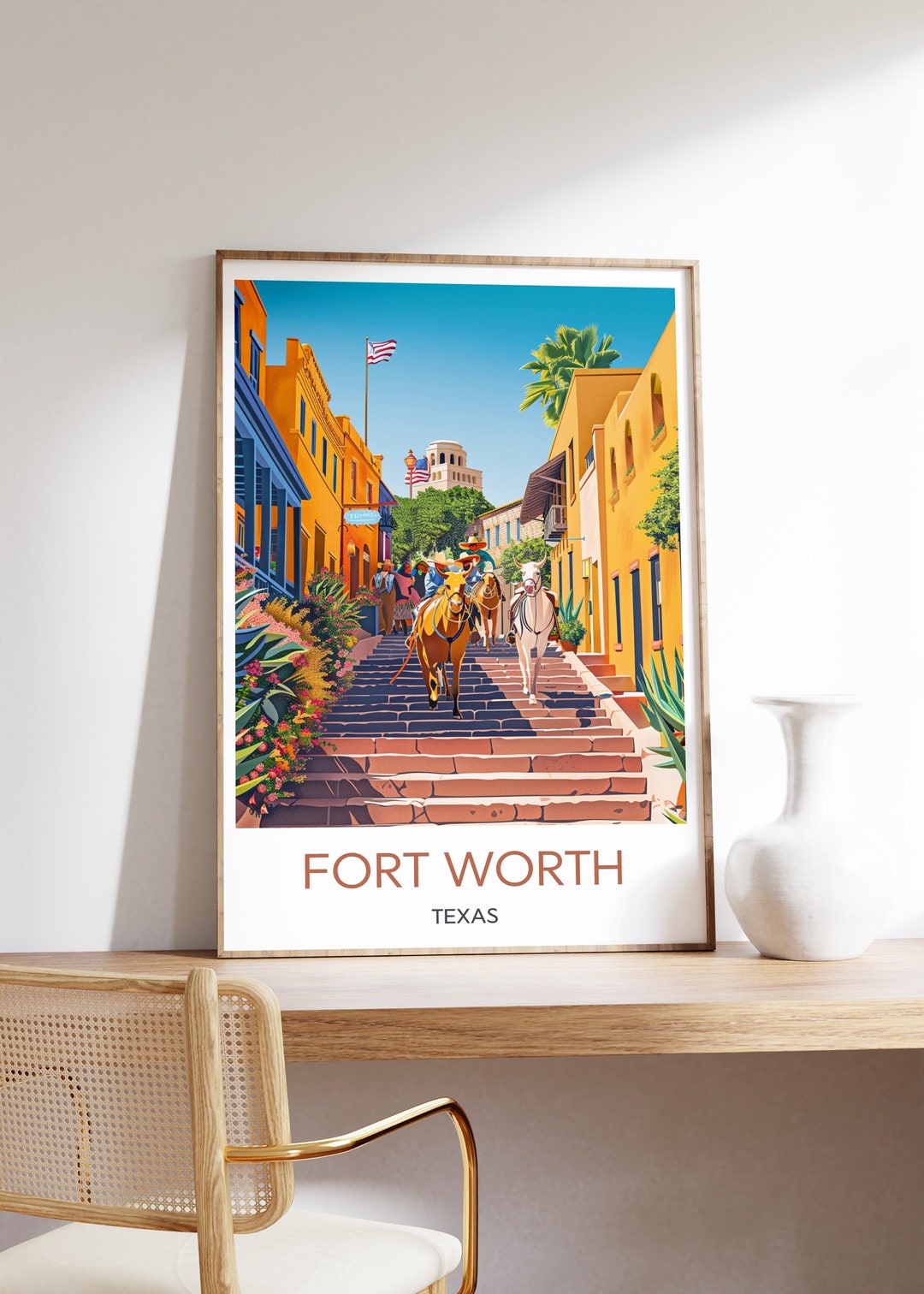 Fort Worth, Texas Travel Poster, Fort Worth Wall Art, Fort Worth Print ...