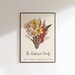 Custom Family Flower Bouquet, Birth Month Flower Art, Birth Flower ...