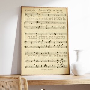 Merry Christmas Bells Are Ringing Sheet Music Print, Christmas Song ...