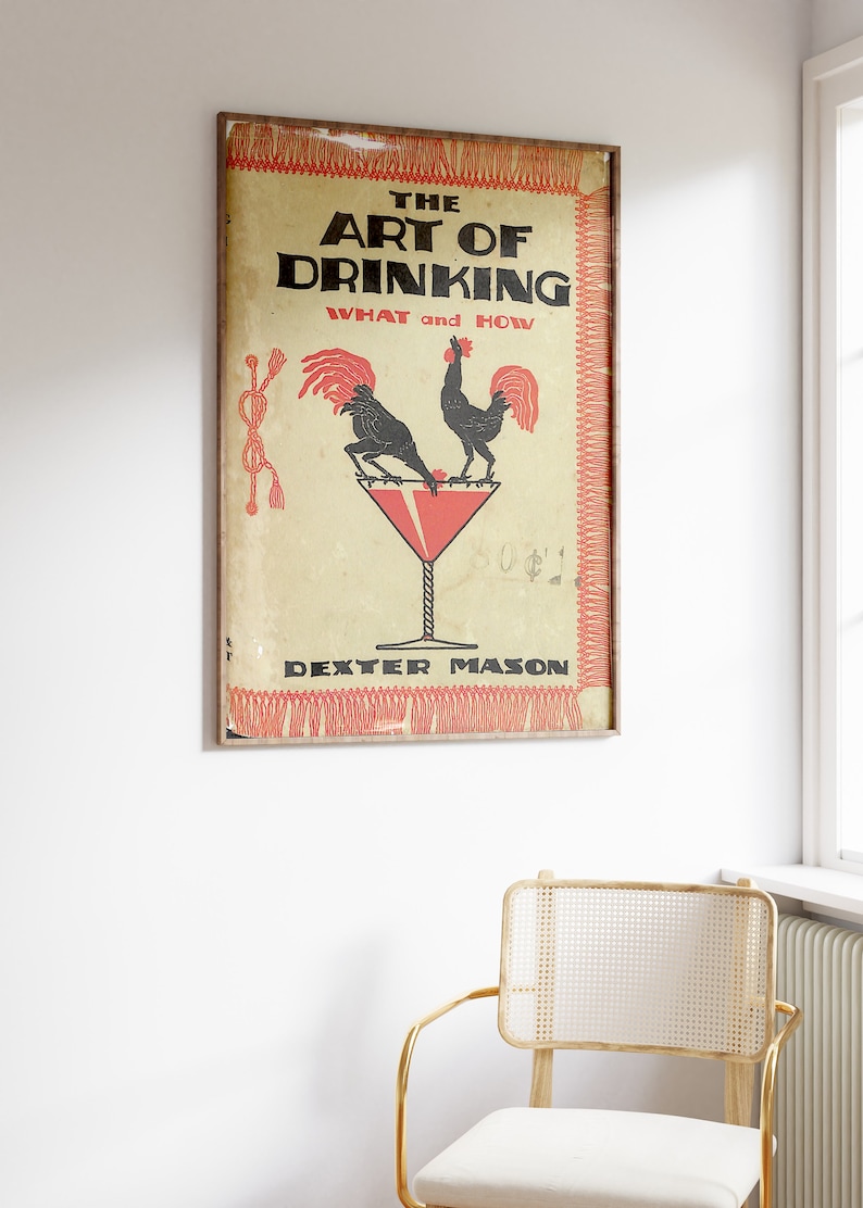 Art of Drinking Poster, Vintage Cocktail Book Cover Print - Etsy