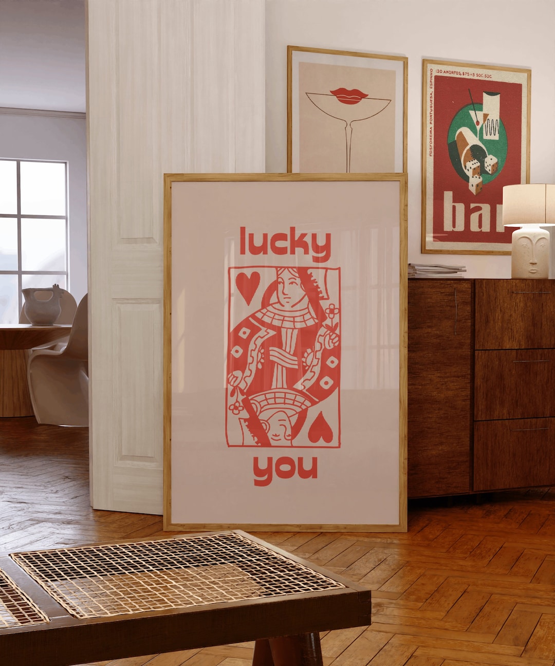 Playing Card Poster, Trendy Wall Art Prints, Retro Bar Cart Decor ...