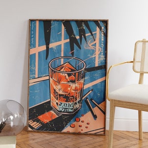Japanese Cocktail Bar Poster, Funny Bartender Print, Old Book Cover ...