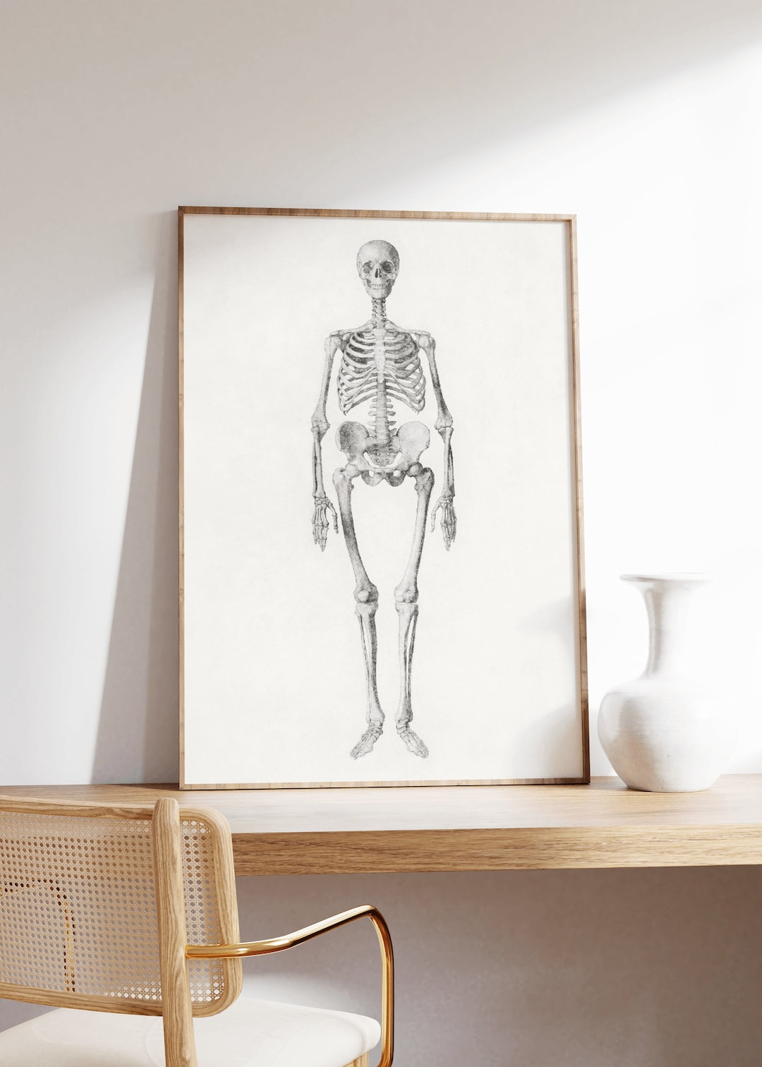 Vintage Human Skeleton Print, Anatomy Wall Art, Medical Poster, Medical ...