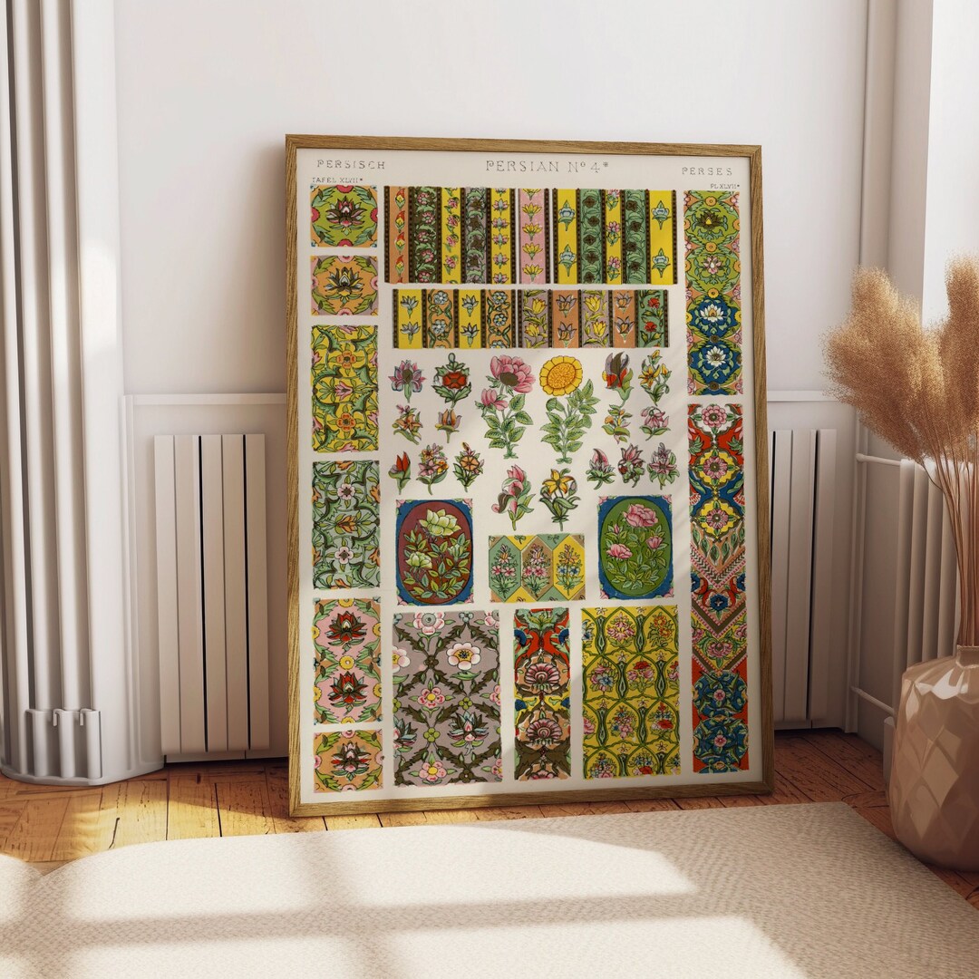 Persian Ornament Print, Persian Art Poster, Vintage Persian Art ...