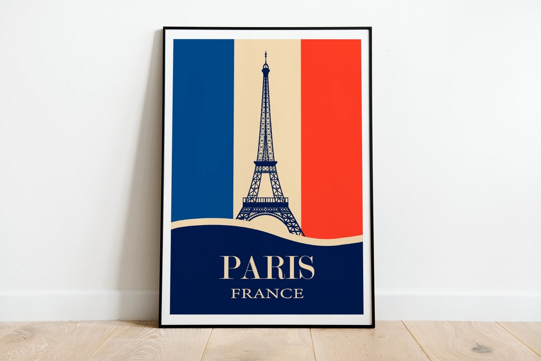 Paris France Vintage Poster, Art Deco, Vintage Print, Colorful Wall Art ...