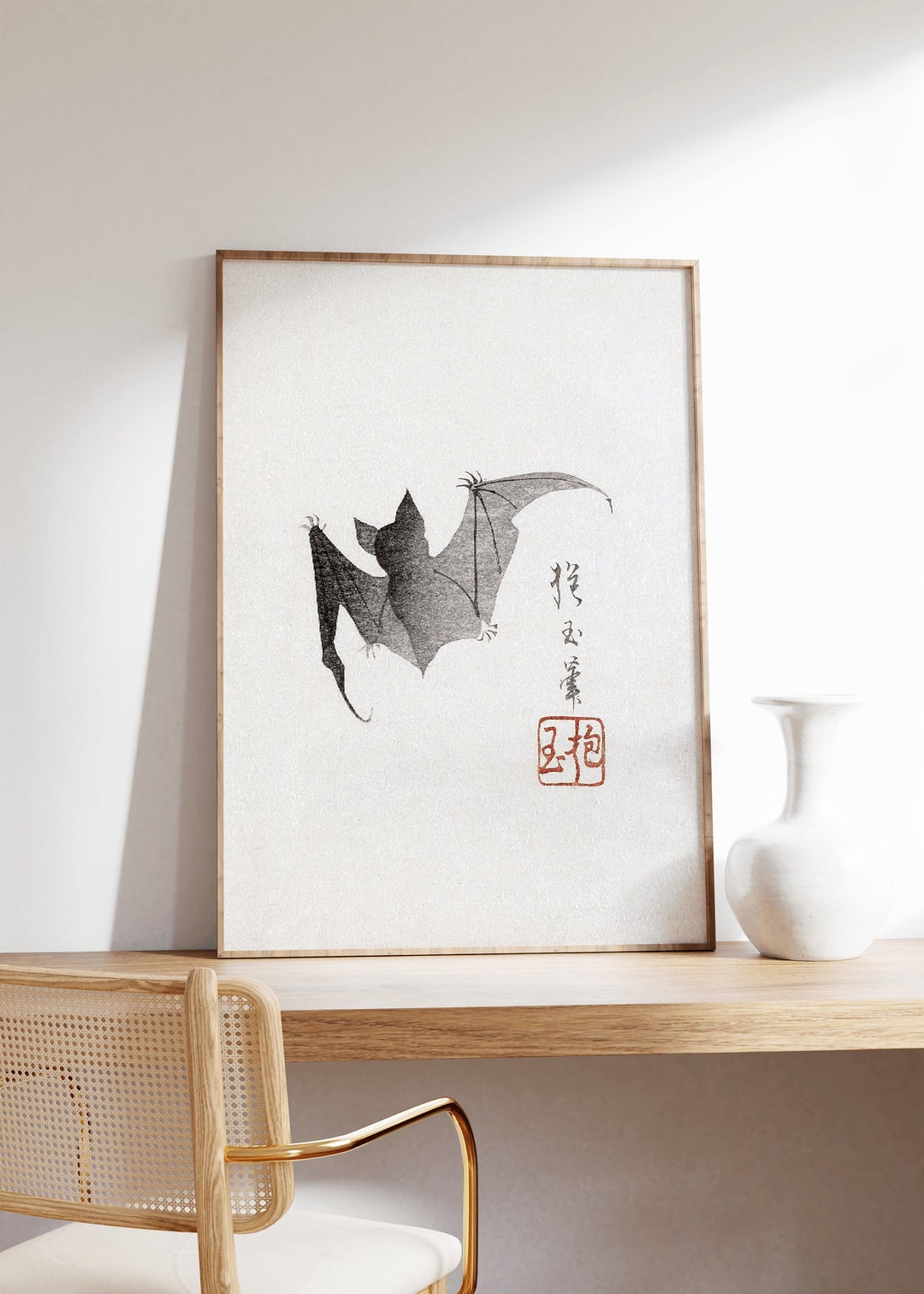 Japanese Bat Vintage Poster,japanese Animal, Art Deco, Vintage Print ...