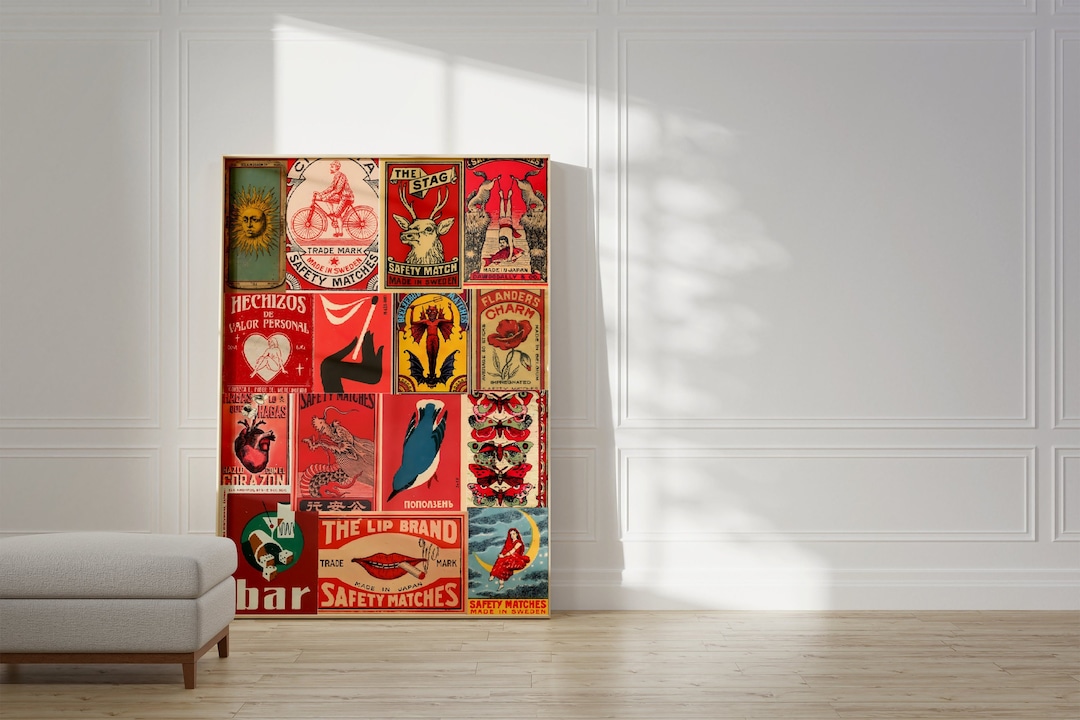 Vintage Matchbox Collage, Matchbox Compilation, Japanese Matchbox Art ...