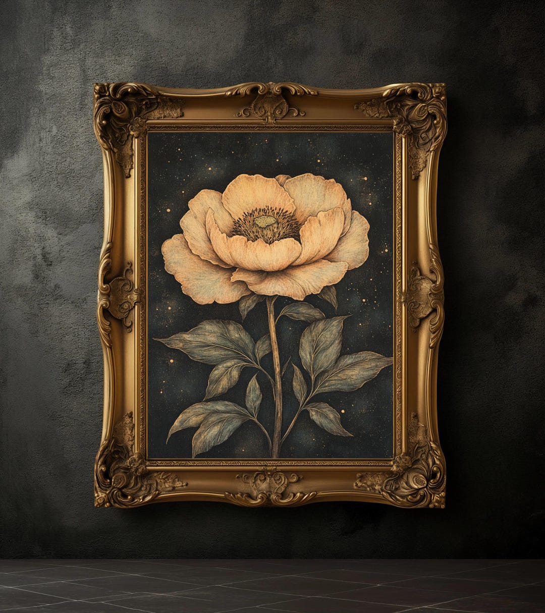 Moody Peony Print, Gothic Peony Poster, Dark Academia, Victorian Gothic ...