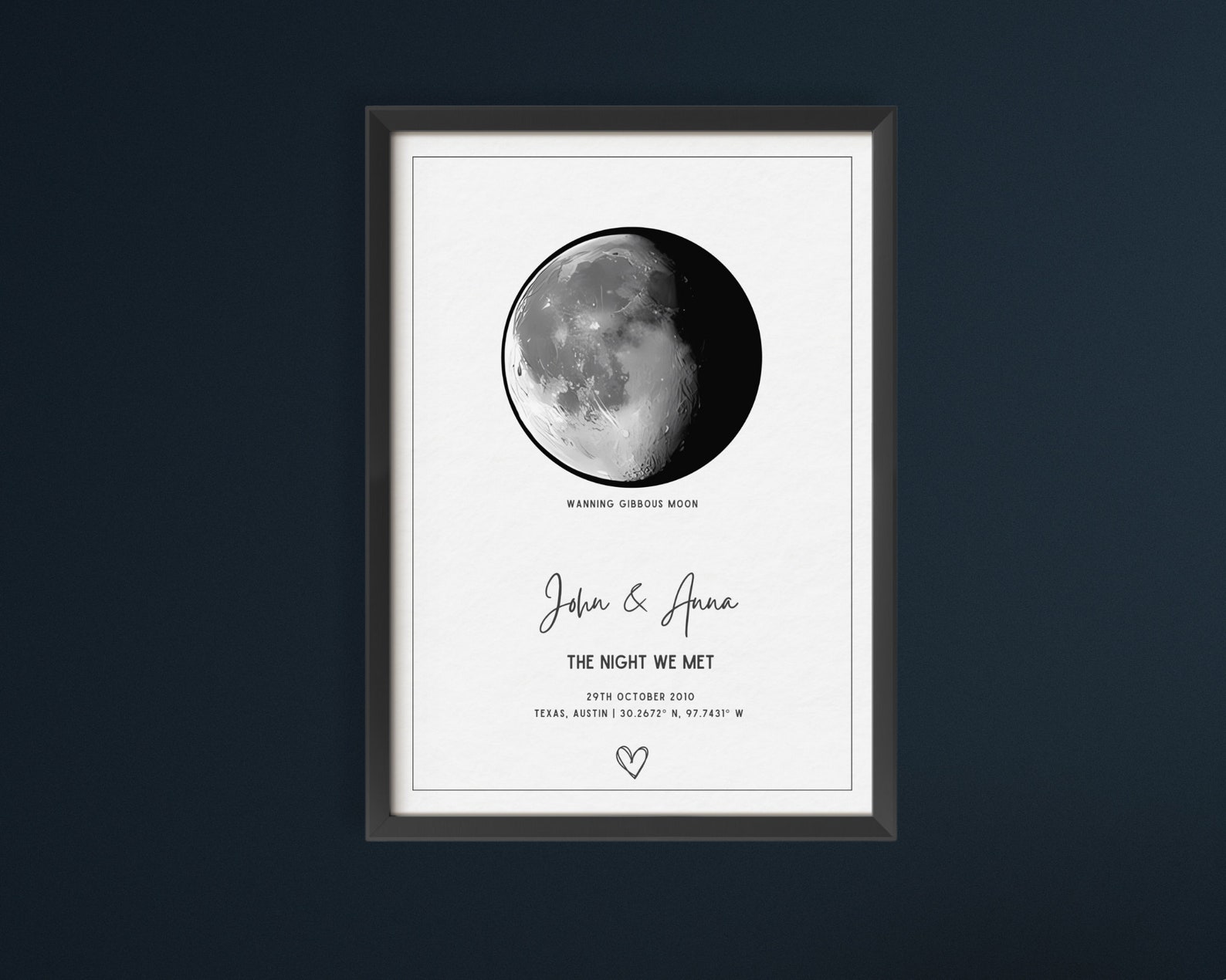 Custom Moon Phase Poster, New Born Personalised Print, Gift the Night ...