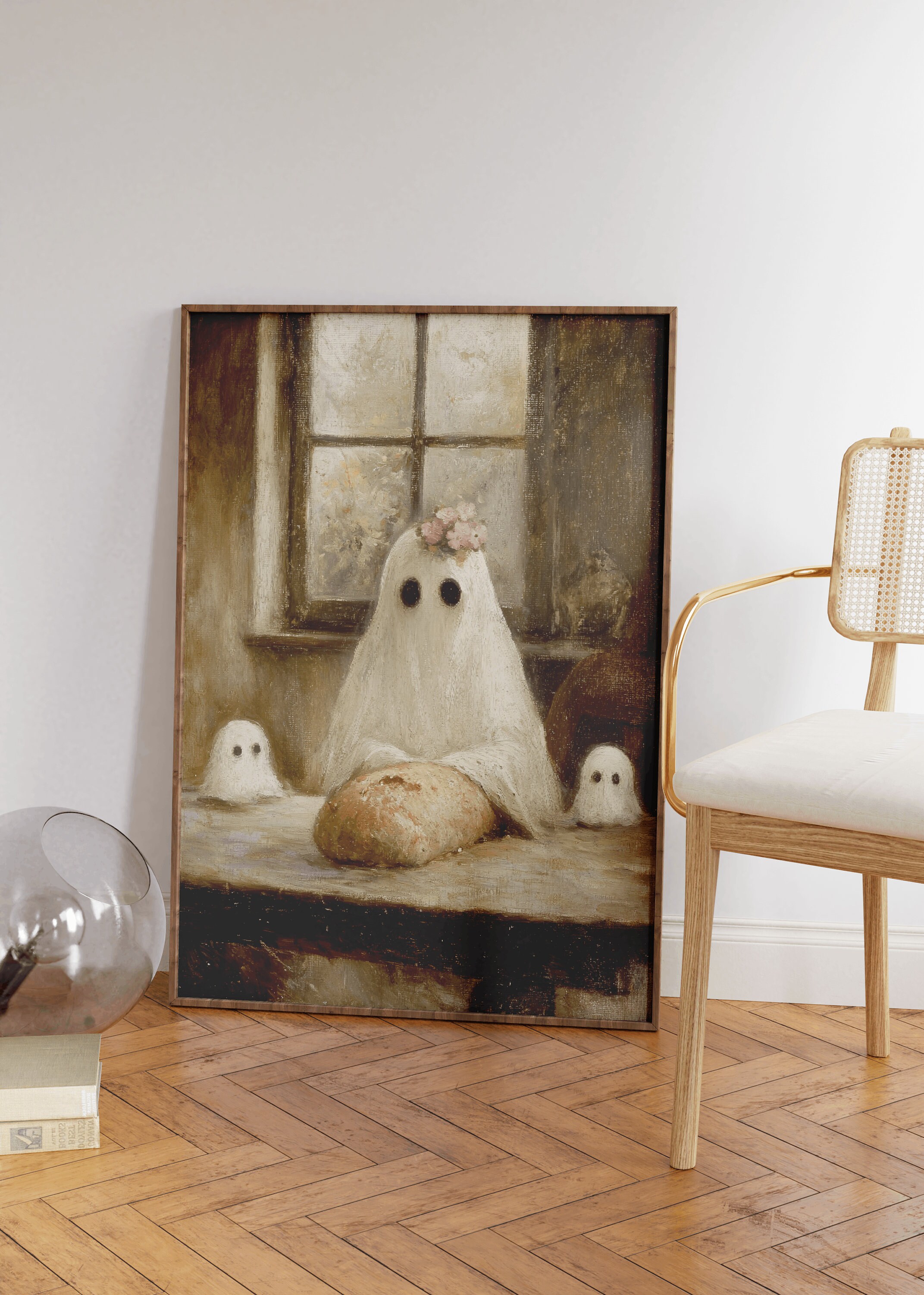 Ghost Family Baking Bread Halloween Poster, Spooky Fall Print - Etsy
