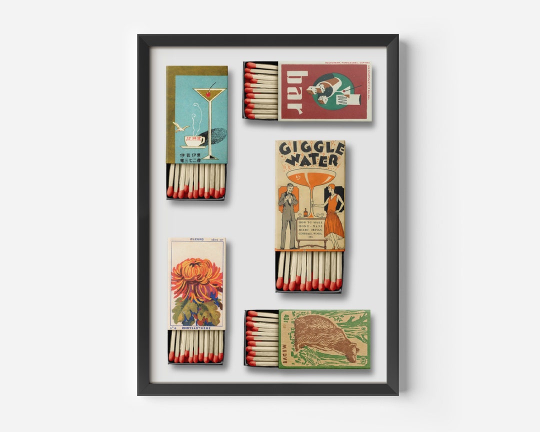 Vintage Matchbox Collage, Matchbox Compilation, Japanese Matchbox Art ...