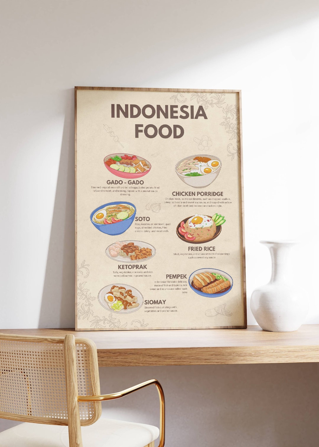 Indonesia Food Art Print, Indonesia Cuisine Wall Art, Food Art, Food ...