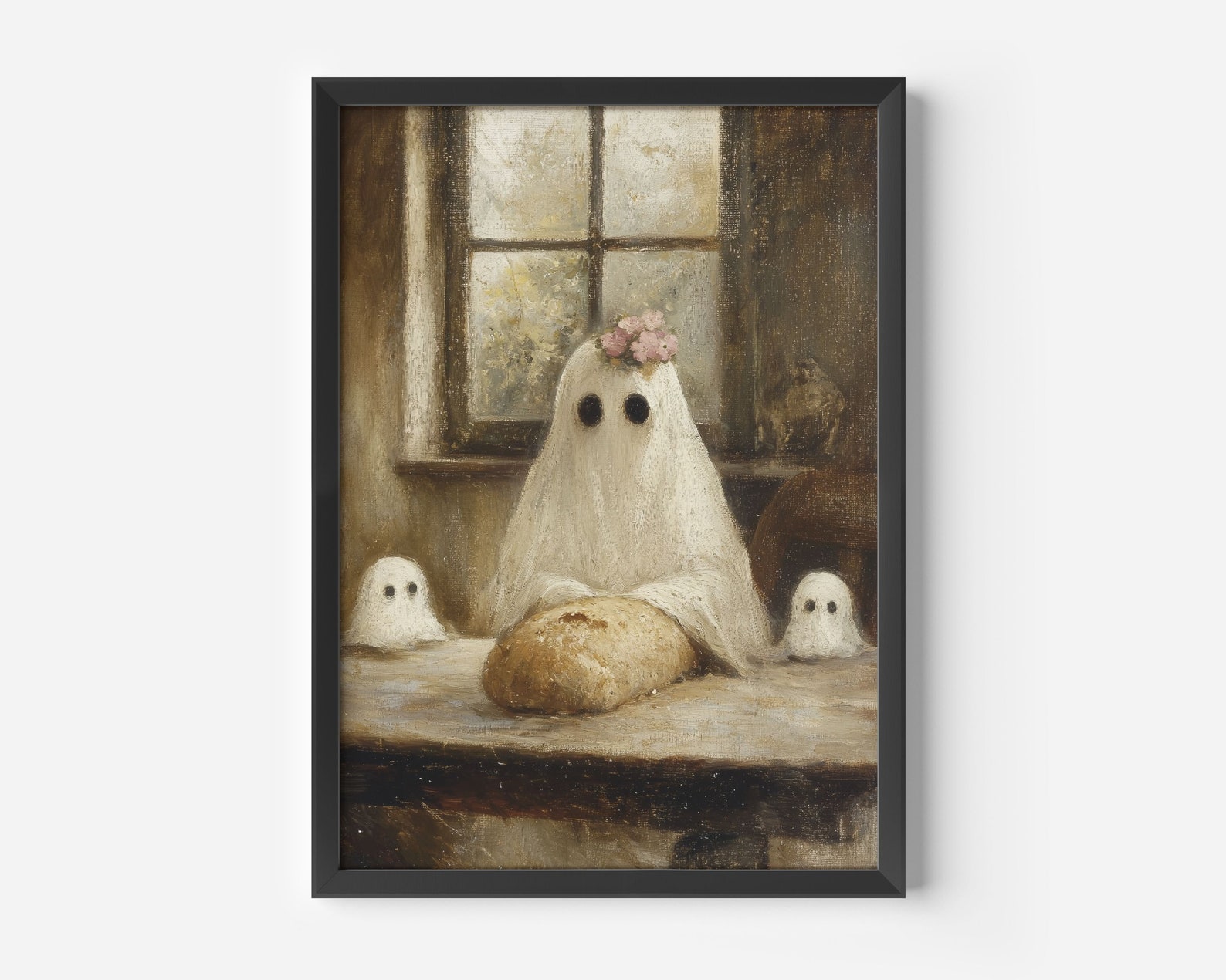 Ghost Family Baking Bread Halloween Poster, Spooky Fall Print - Etsy