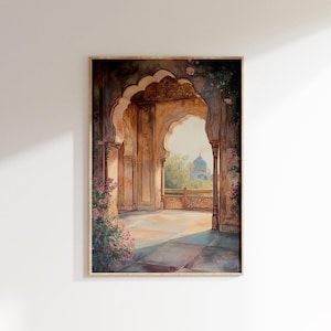 Indian Terrace Print, Colourful Indian Poster, Indian Wall Art, Room ...
