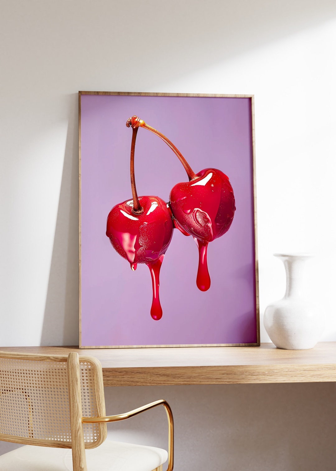 Trendy Cherry Print, Cherries Poster, Trendy Print, Kitchen Wall Art ...