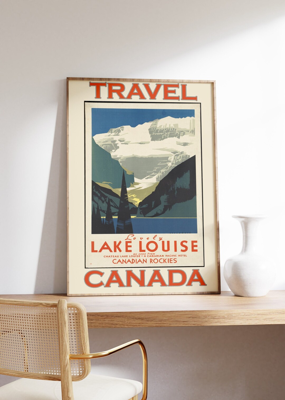 Lake Louise Canada Travel Poster, Vintage Rockies Print - Etsy