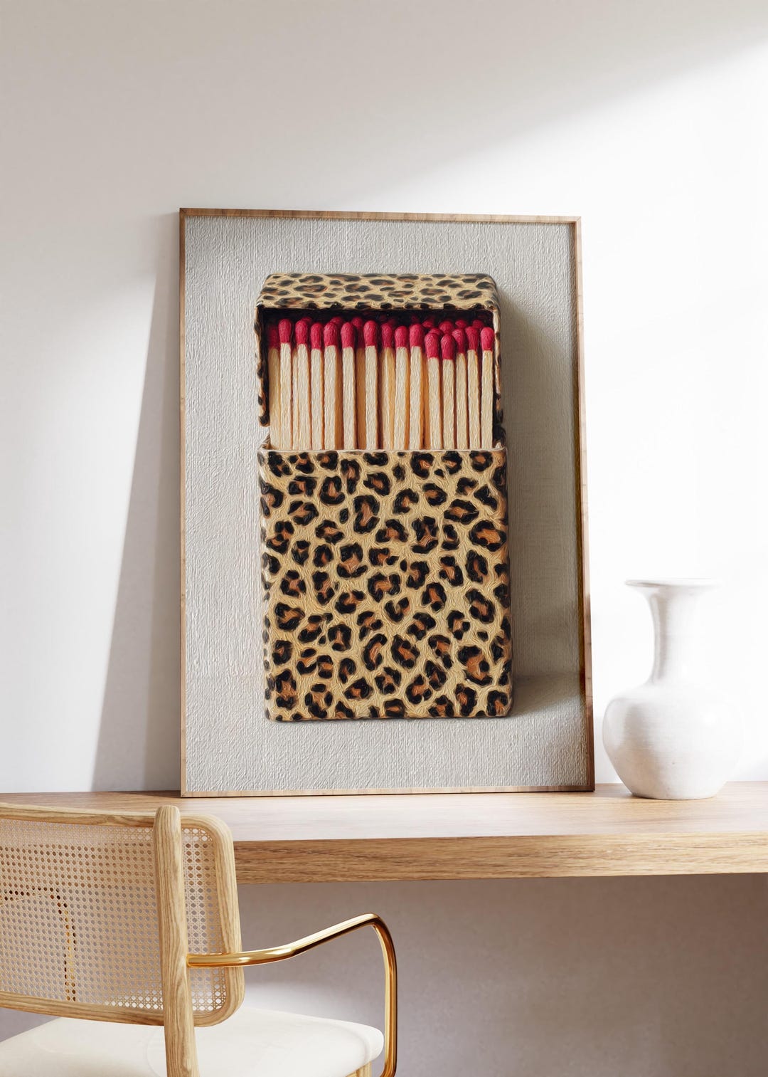 Vintage Leopard Print Matchbox, Retro Leopard Print, Leopard Wall Art ...