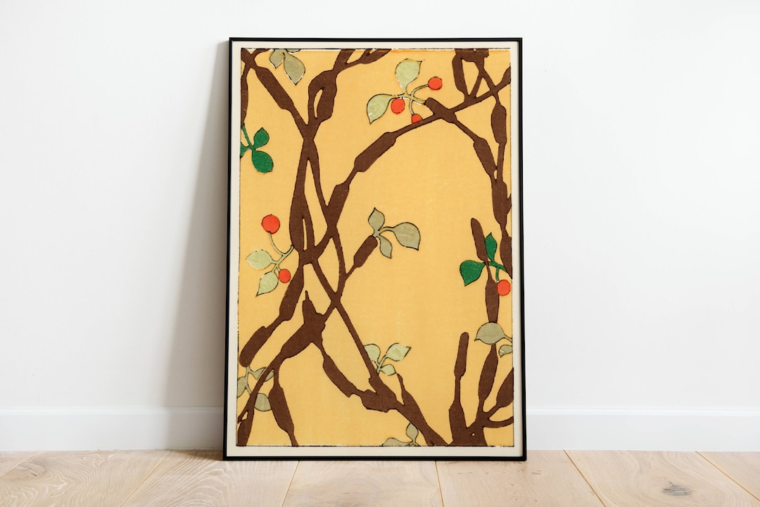 The Ukiyo-e Illustration Poster, A Decorative Art of Botanical Pattern ...