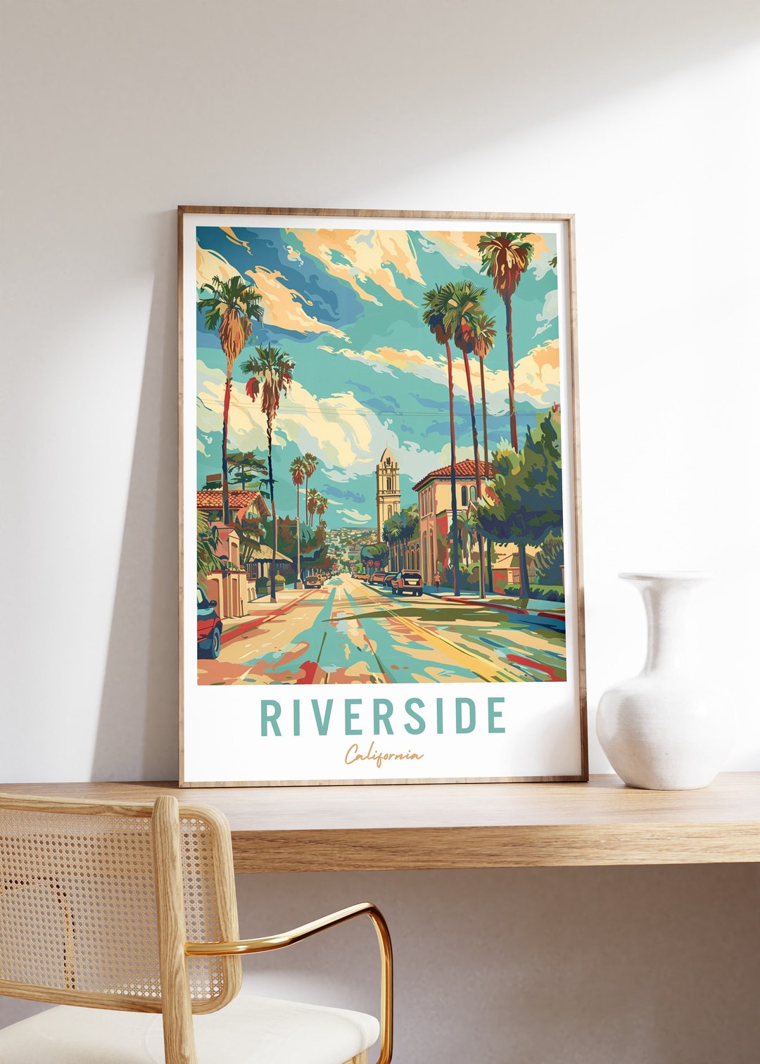 Riverside California Travel Poster, Riverside Wall Art, Riverside Print ...