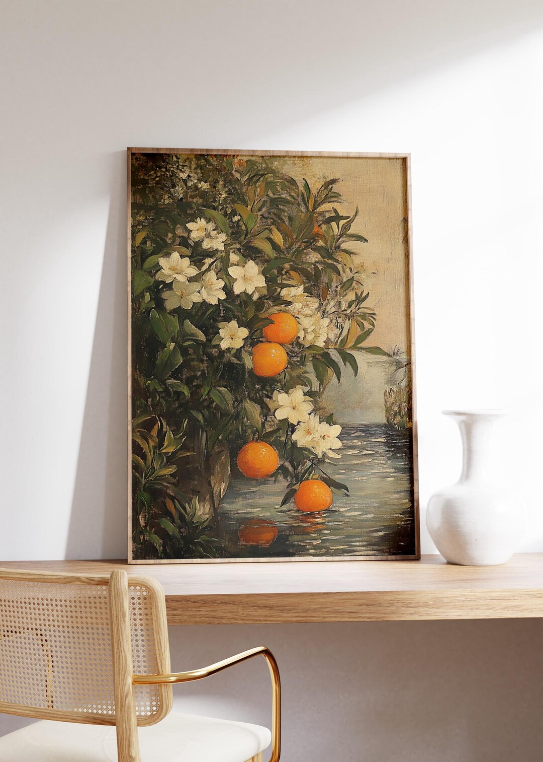 A Vintage Orange Tree Poster, Florida's Golden Fruit Print, Old ...