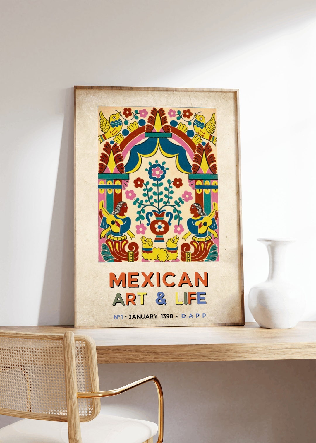 Mexican Art and Life Print, Colourful Mexican Poster, Traditional ...