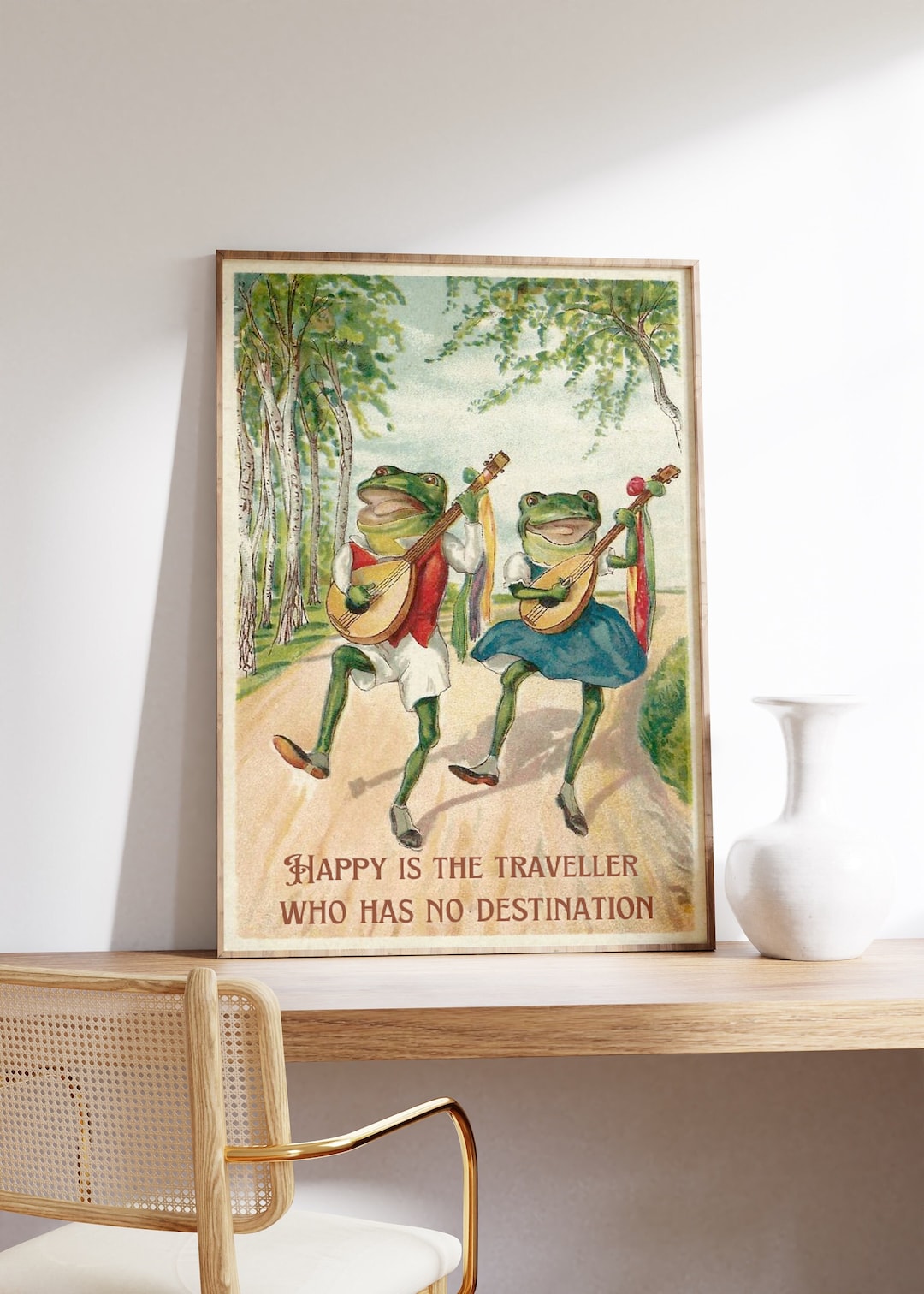 A Frog Playing Banjo Vintage Poster, Travel Poster, Art Deco, Vintage ...