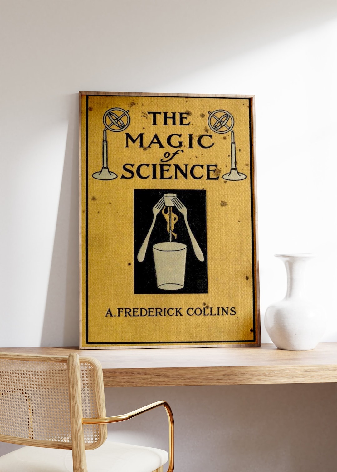 The Magic of Science Poster, Old Science Book Cover, Large Wall Art ...