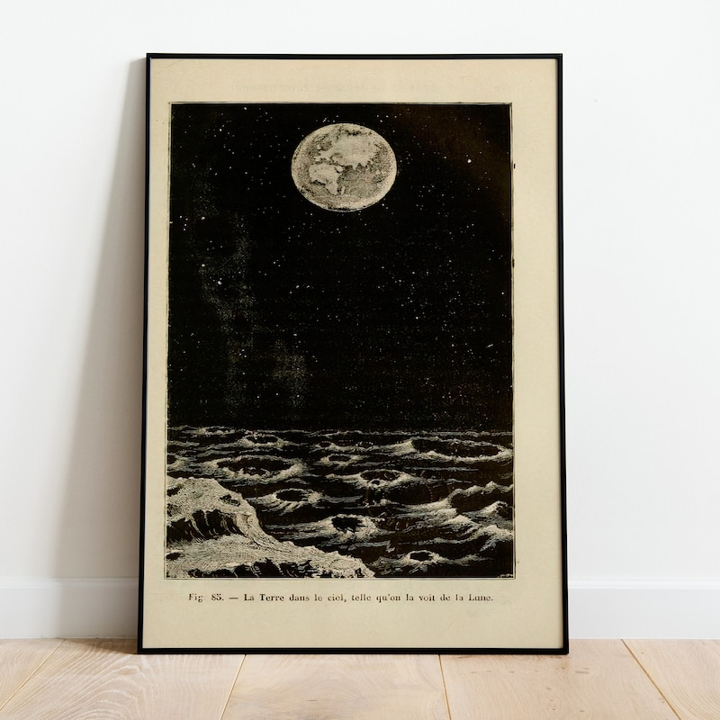 Black and White Moon Wall Art - Etsy