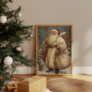 Vintage Santa Claus Poster, Rustic Christmas Art Print - Etsy