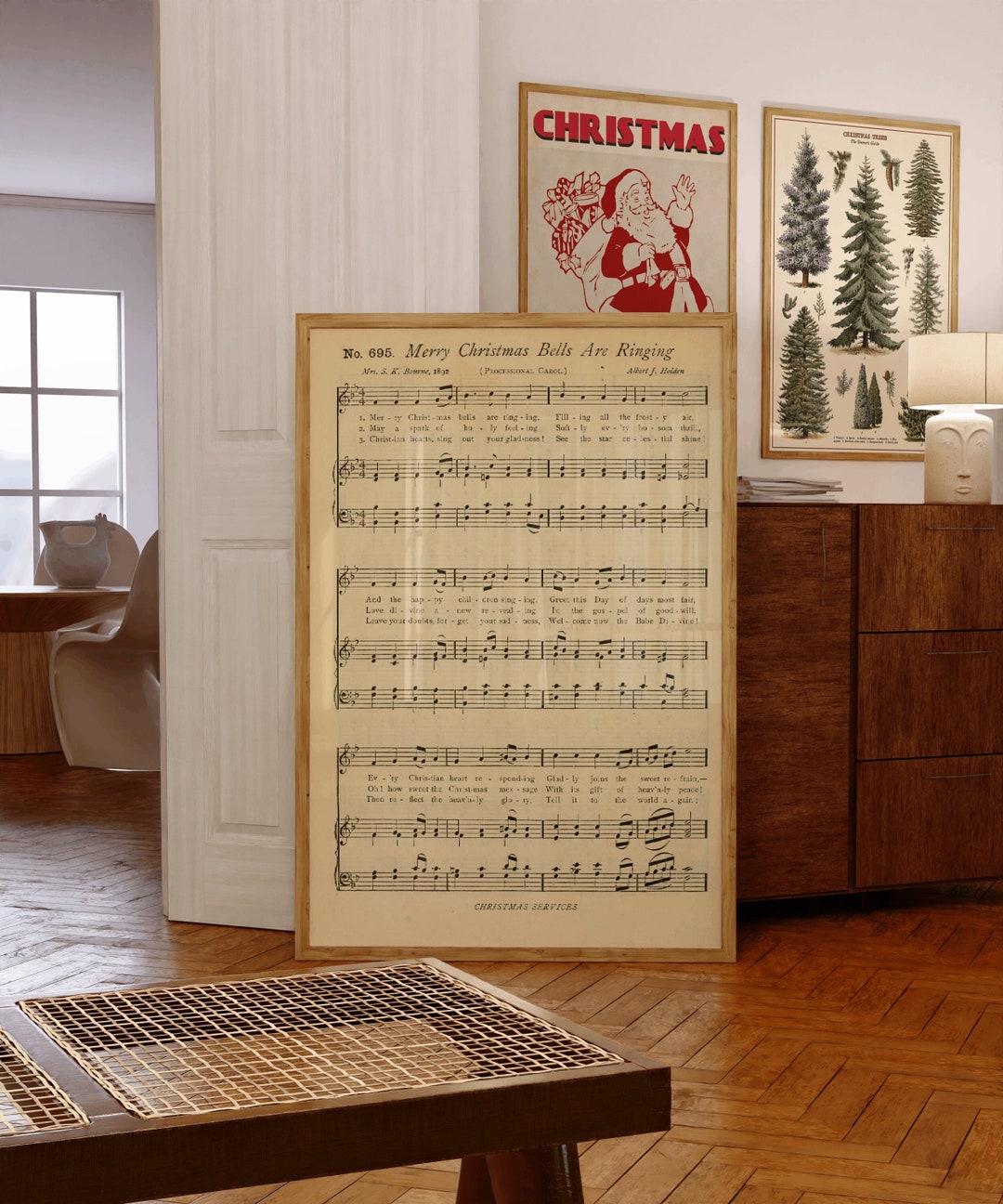 Merry Christmas Bells Are Ringing Sheet Music Print, Christmas Song ...
