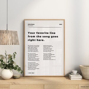 Custom Song Poster, Your Song Print, Lyric Wall Art, Personalised ...