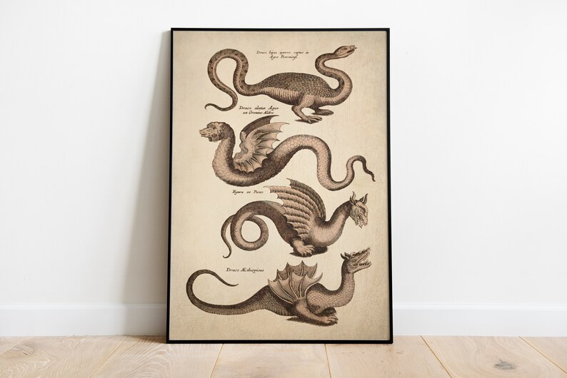 Mythical Dragon Transformation Poster Dragon Print Ancient - Etsy