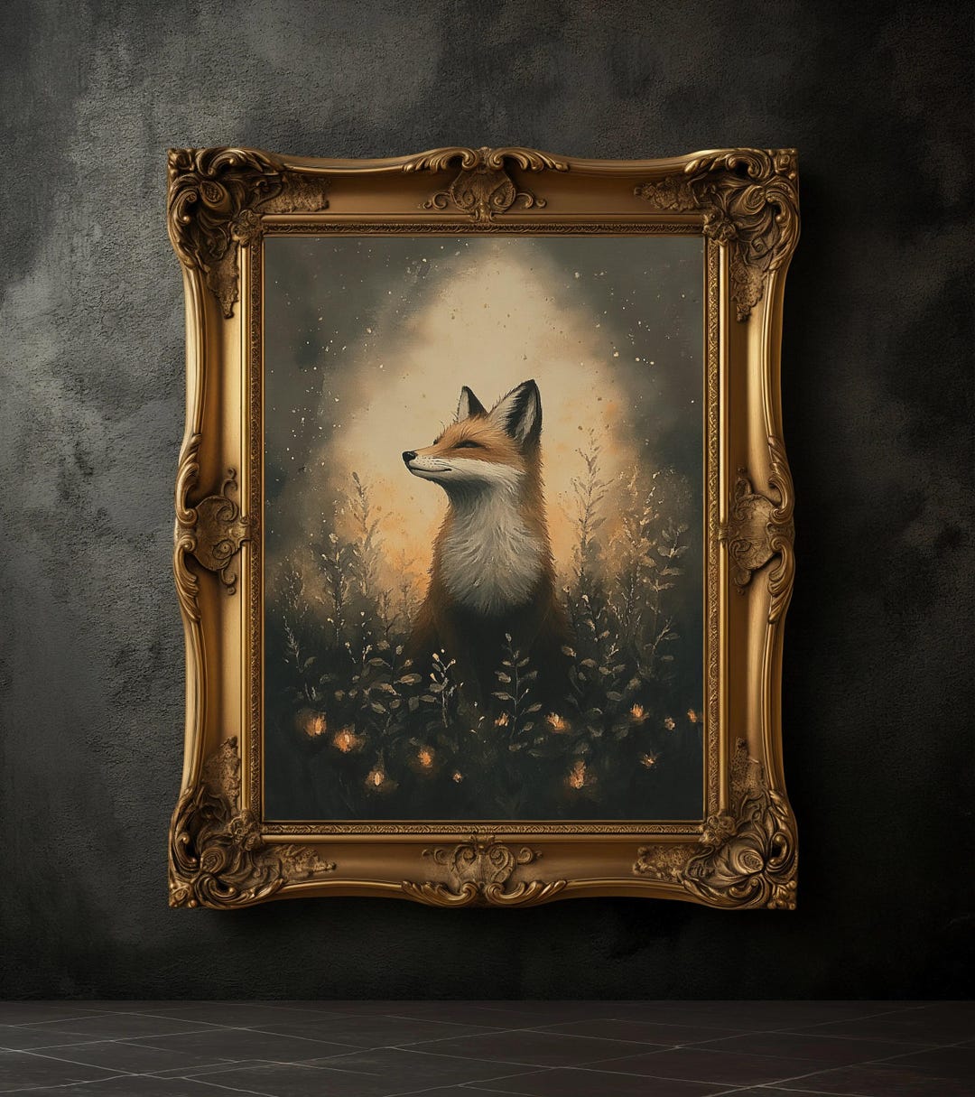 Moody Fox Print, Vintage Fox Poster, Dark Aesthetic Poster, Dark Academia, Large Owl Wall Art ...