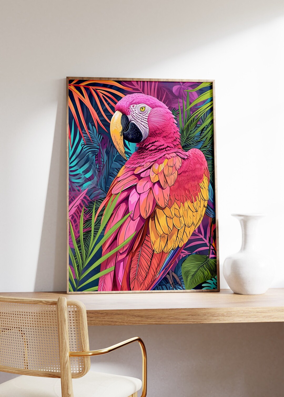 Vintage Macaw Print in Matisse Style, Macaw Poster, Colourful Macaw ...