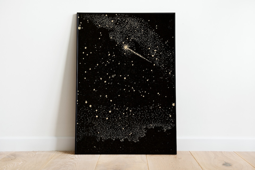 Vintage Falling Star Print, Dark Academia, Dark Aesthetic Print ...