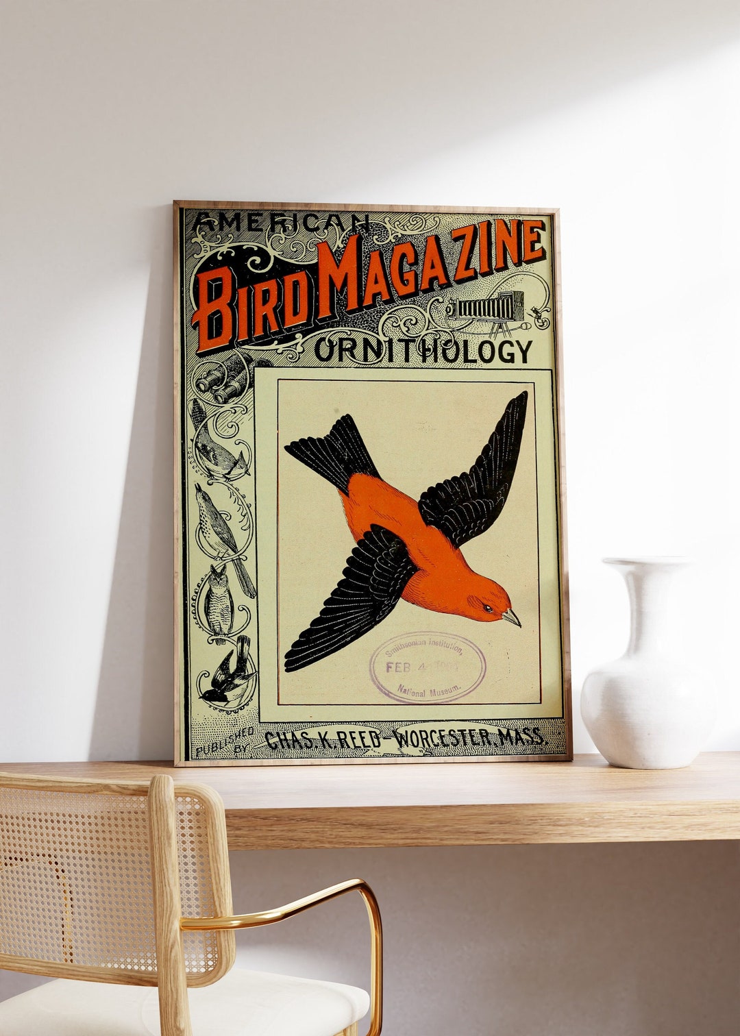 Vintage Birds Book Print, Birds Poster, Soft Color Swallow Wall Art ...