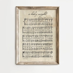 O Holy Night Christmas Song Music Sheet, Christmas Song Poster ...