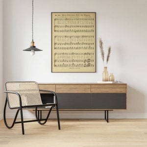 Merry Christmas Bells Are Ringing Sheet Music Print, Christmas Song ...