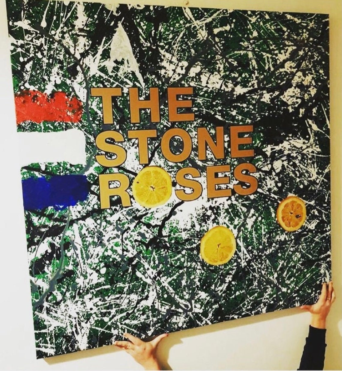HAND PAINTED Debut album Stone Roses artwork on Large | Etsy