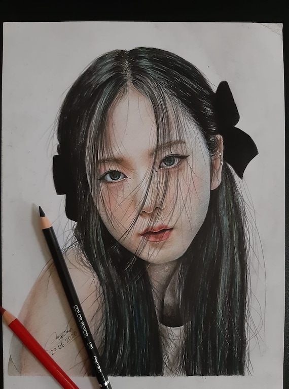 Custom Color Pencil Portrait From Your Photo Personalized Pencil