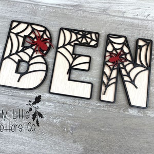 Spider Wall Letters Nursery Wall Sign Spiderweb Themed - Etsy