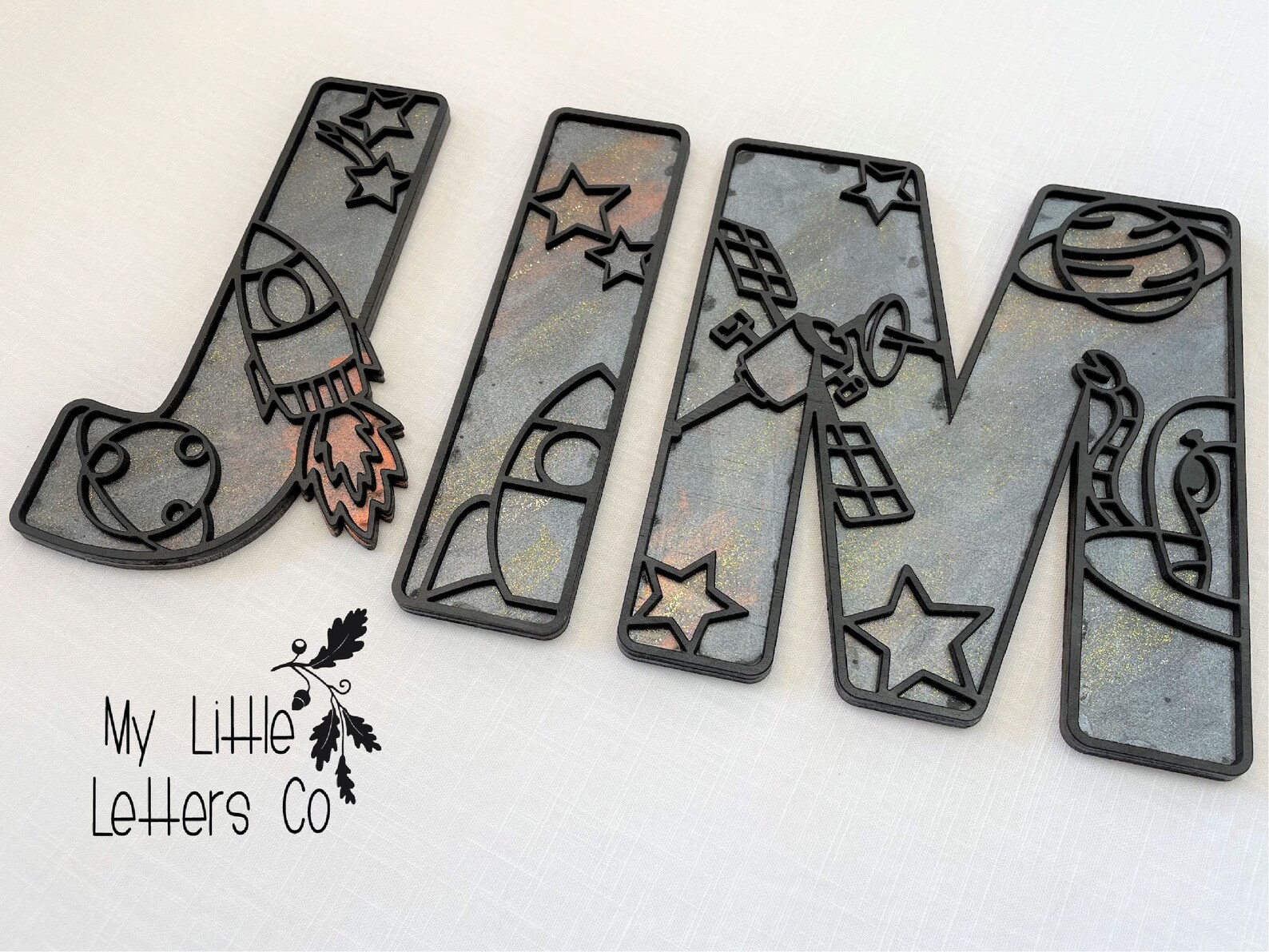 Astronaut Space Themed Wall Letters Outer Space Nursery - Etsy