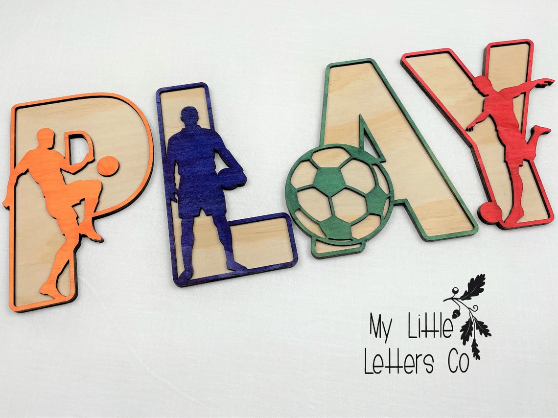 Soccer Wall Letters Sports Themed Room Decor Nursery Wall - Etsy
