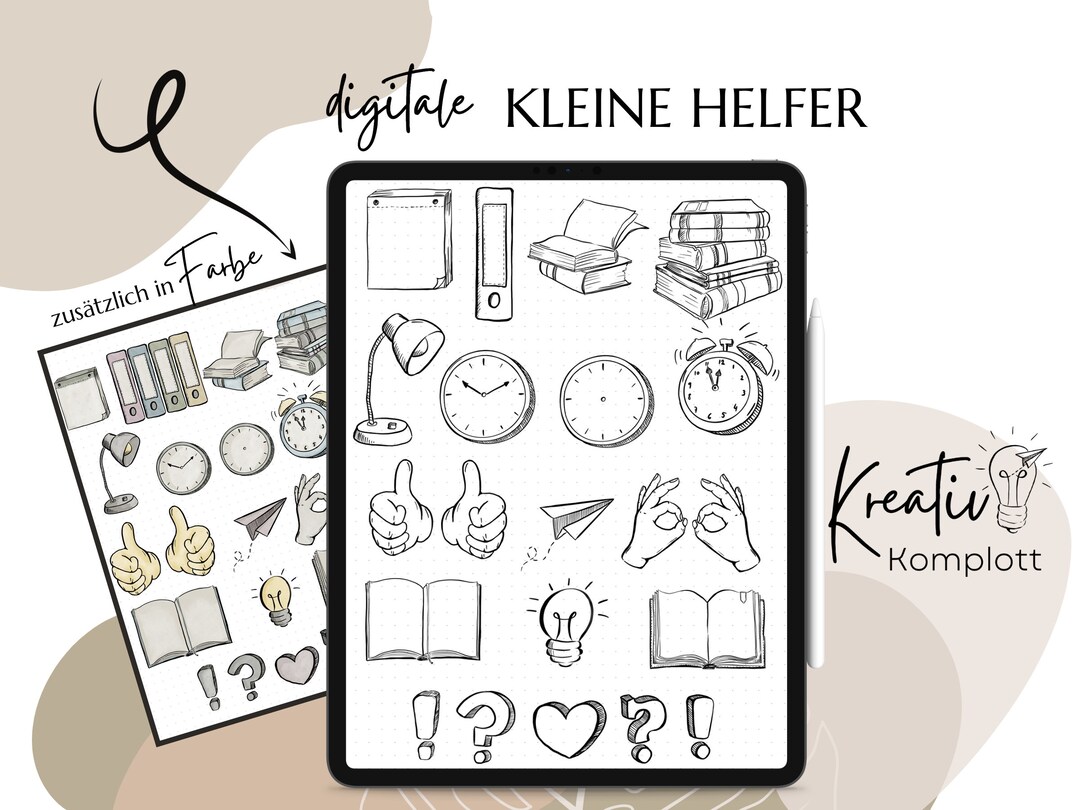 Little Helpers, Black in Color, Digital Sketchnotes, Goodnotes, Digital ...