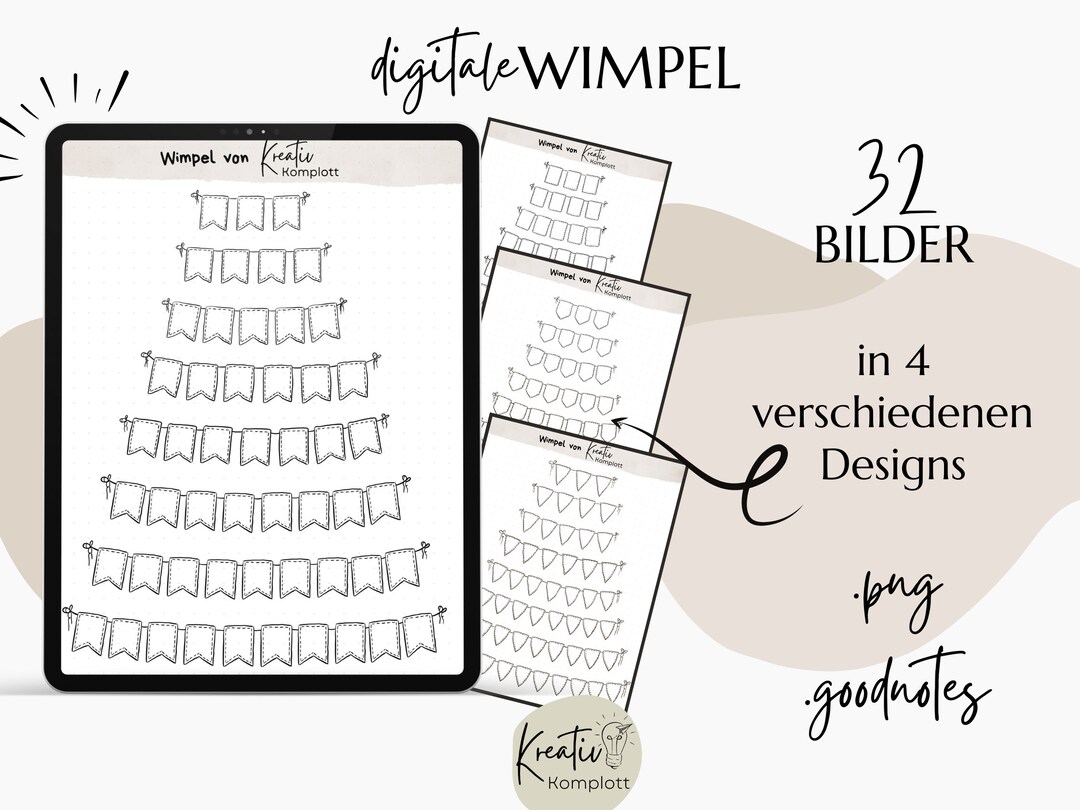 Pennant, Garland, Pennant Chain, Digital Sketchnotes, Goodnotes ...